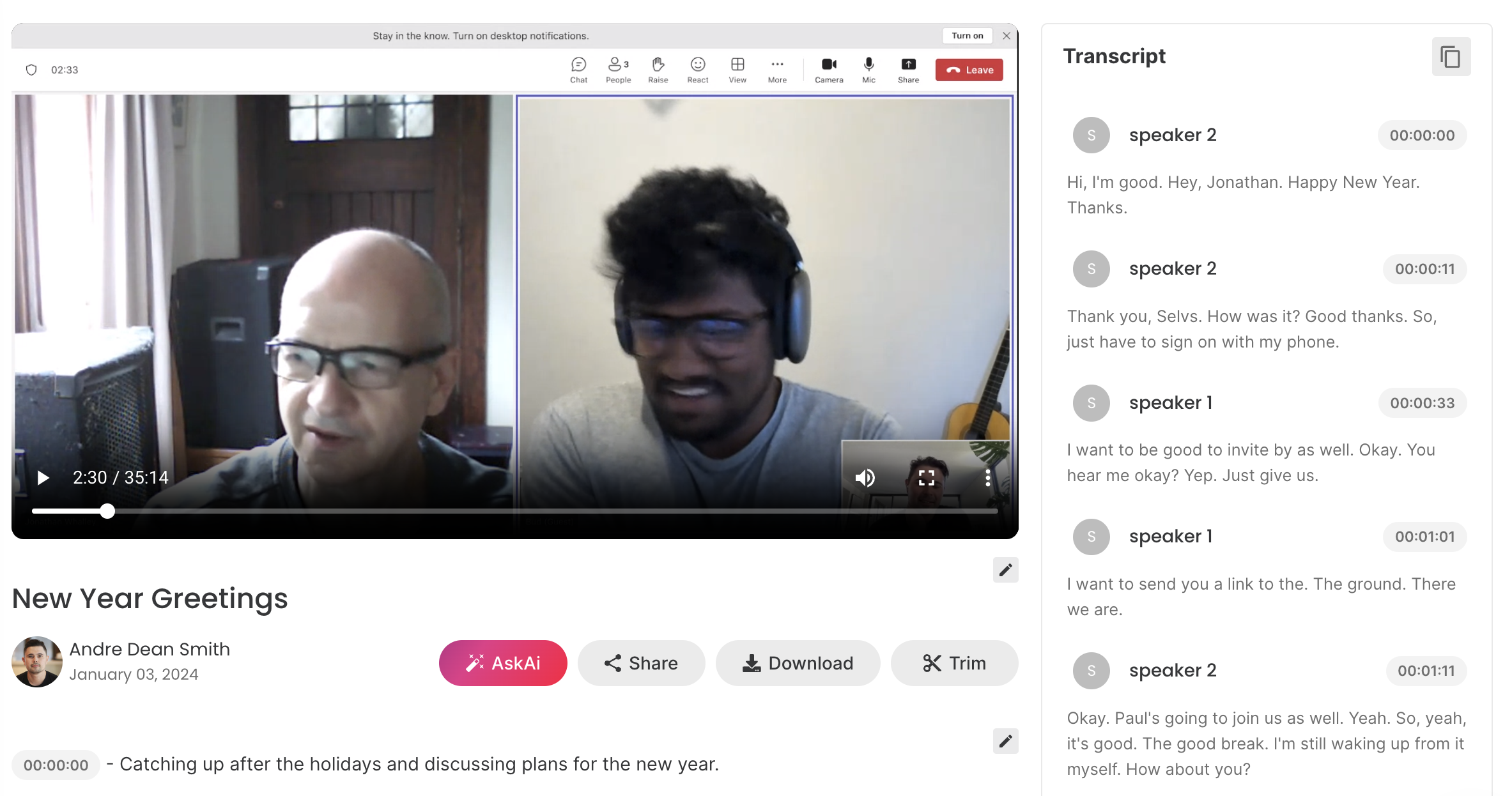 How to Get a Transcript of a Microsoft Teams Meeting | ScreenApp Blog